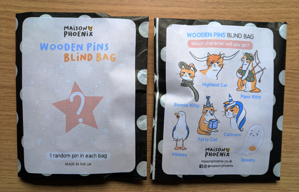 Wooden Pins Blind Bag, Wooden Pins Mystery Bag, Wooden Pins Surprise ...